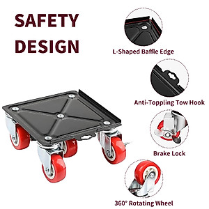 MAOERFUL Furniture Dolly Heavy Duty Furniture Movers with 5 Silent Rubber Wheels Carbon Steel Panel Furniture Lift Mover Tool Set, Perfect for Appliance, Sofa, Tables, Cabinet Piano - Max Load 3300LBS