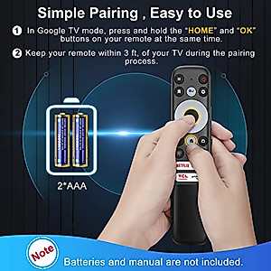 RC902N FMR1 Remote Control for TCL TV Voice Remote,Replacement for TCL ...