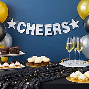 Bright Creations 130-Piece DIY Silver Glitter Make Your Own Banner Kit with Letters, Numbers, Symbols, and String for Birthdays, Weddings, and Party Supplies Decor (5-Inch Letters)