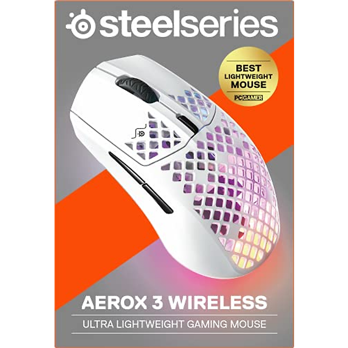 SteelSeries Aerox 3 Wireless - Super Light Gaming Mouse - 18,000 CPI TrueMove Air Optical Sensor - Ultra-lightweight 68g Water Resistant Design - 200 Hour Battery Life – Snow