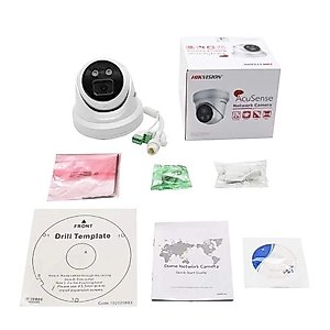 Hikvision IP Camera PoE DS-2CD2386G2-ISU/SL 2.8mm Lens 4K AcuSense Strobe Light and Audible Warning Fixed Turret Network Camera,H.265+,IP67, Built-in Two-Way Audio,Original English Version
