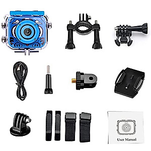 Rehomy Waterproof Camera for Outdoor Sports 1080P Toddler Digital Camera with 2GB Memory Card