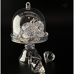 48 Pieces 4“ H x 2.75“ W Cake Plate Stand with Dome Cover, Clear,
