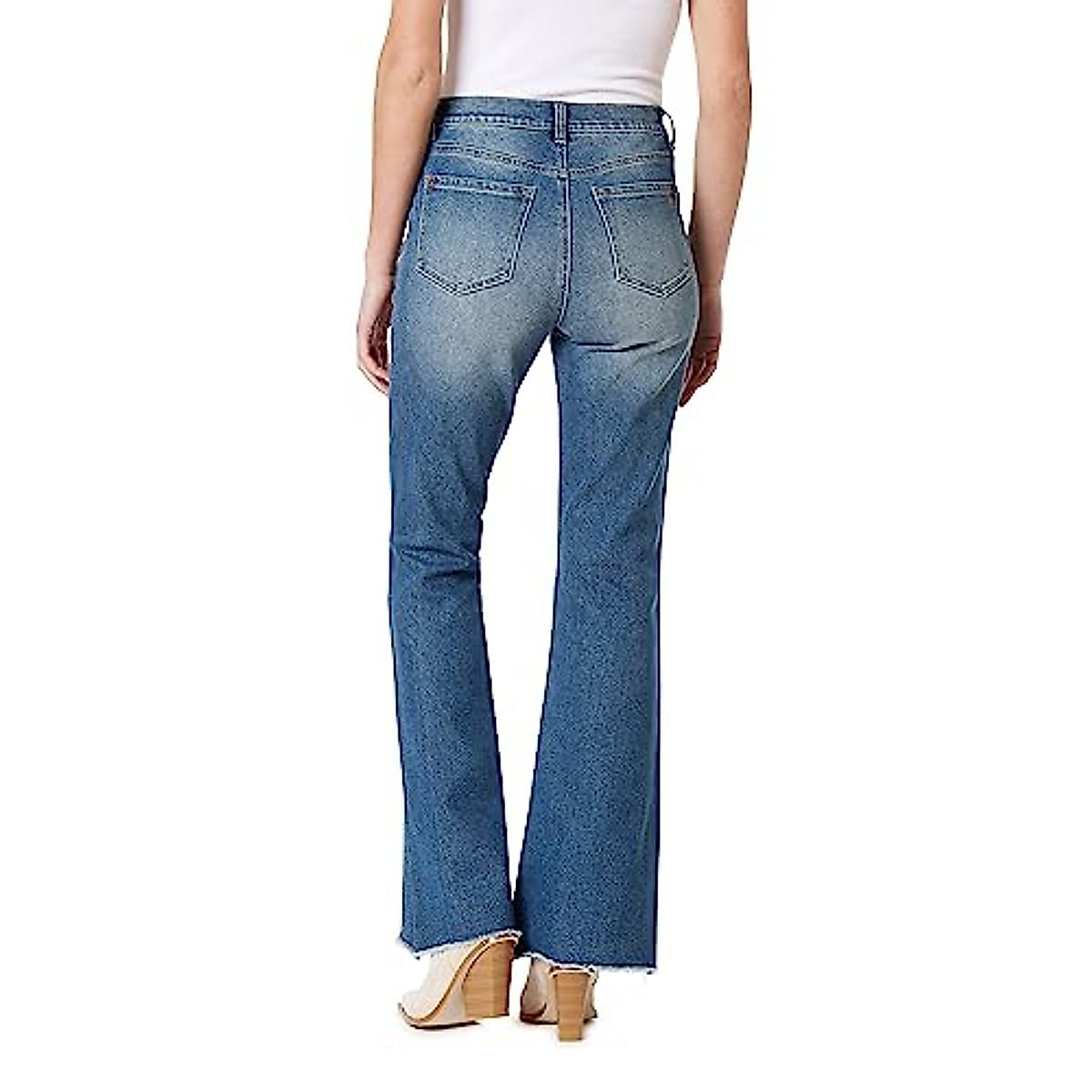 WallFlower Women's Fearless Curvy Super Flare High Rise Insta Vintage Juniors Jeans, Relle, 17