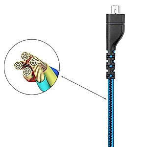 Arctic 7 Audio Cable, Nylon Braided Replacement Cable Extension Cord Compatible with SteelSeries Arctis 3, Arctis 5, Arctis Pro Wireless, Arctis Pro Gaming Headsets with 3.5mm Headphone Splitter