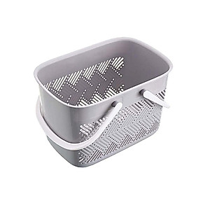 kamuavni Shower Caddy Portable,College Dorm Organizer Plastic Bathroom Storage Organizer Bins Cute Shower Caddy Basket With Handle Portable Caddy Basket 11.8 * 7.1 * 7.9 inch - Grey