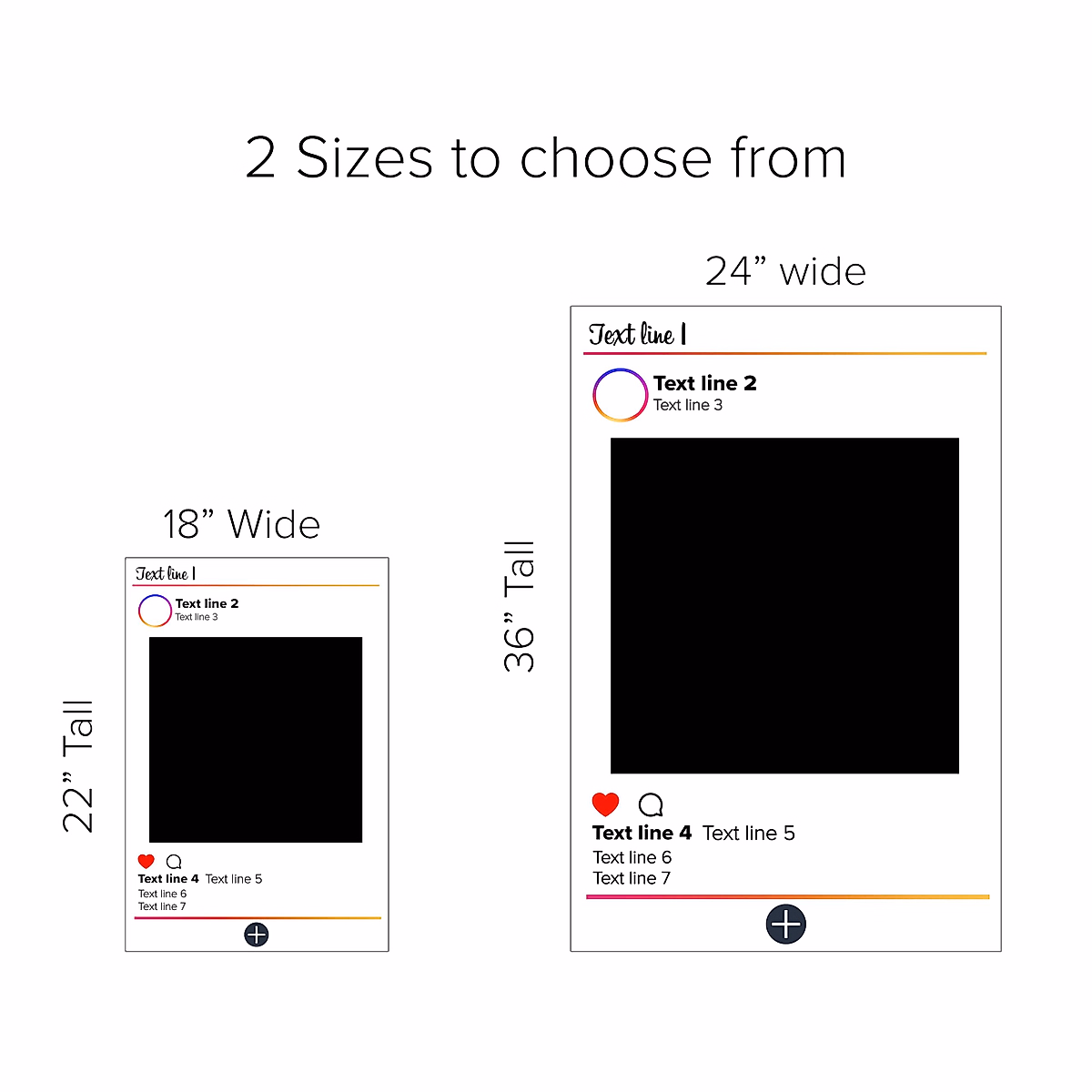 Photo Frame Cutout, Great for Birthday, Graduation, Bridal Shower Events, Social Media Template, Customize with Your info 2 Sizes to Choose