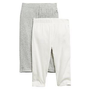 GAP Unisex Baby Ribbed Legging Pants, Grey Heather, 0-3 Months US