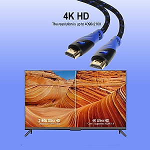 AURUM CABLES Ultra 4K HDMI Cable 4 ft Braided High-Speed HDMI Cord Supports TV, Gaming, Ethernet, HDR, ARC, UHD, 3D, HDTV, 10.2 Gbps, Compatible with PC, Laptop, PS4, Xbox, Roku, Blue-ray, 5 Pack