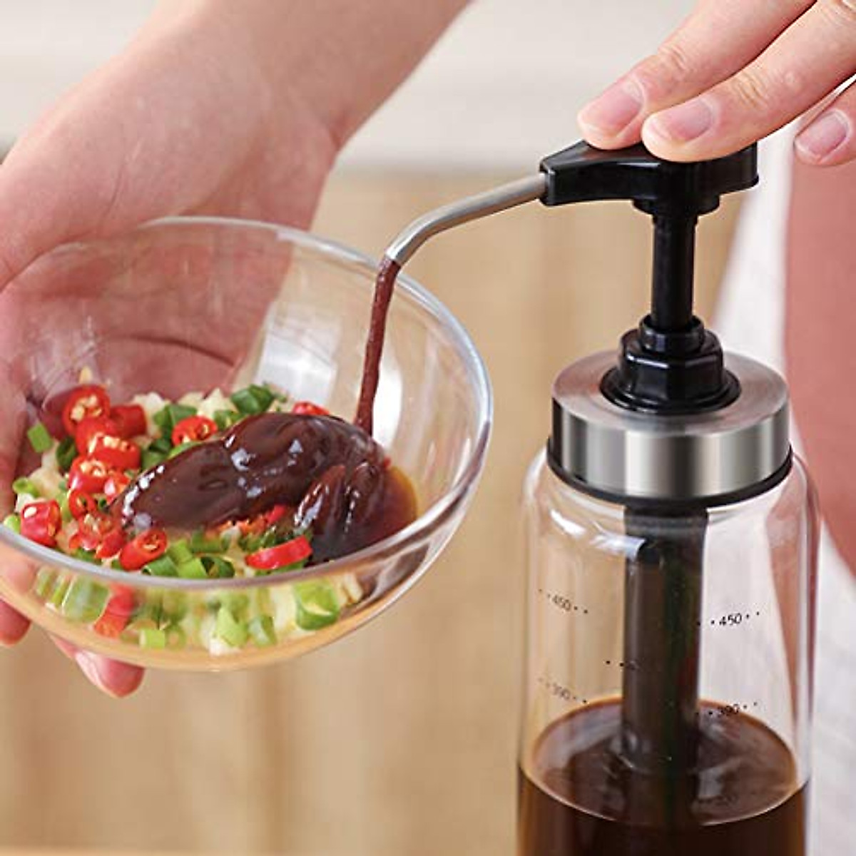 Containers for Food Bbq Sauce Bottle Glass Pump Dispenser Mini Food Coffee Syrup Dispenser Food Containers Squeeze Bottles for Sauces Coffee Syrup Bottles Syrup Pump Tomato Castor