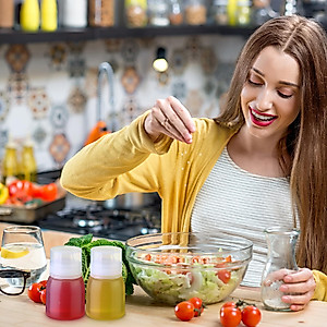 Eccliy 24 Pcs Porous Condiment Squeeze Bottles Salad Dressing Container 5 Hole Ketchup Squeeze Container Salad Dressing Bottle BBQ Sauce Bottles Condiment Dispenser with 2 Funnel for Oil Syrup (6 oz)