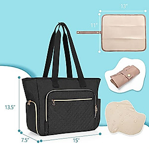 Luxja Breast Pump Bag (with a Breastmilk Cooler Bag, a Small Carrying Case and a Waterproof Mat) Compatible with Spectra S1 and S2, Pumping Bag for Breast Pump and Extra Parts, Black