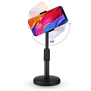 Cell Phone Stand for Live Streaming, YouTube Video/Photography, Adjustable Height & Angle Phone Holder Gooseneck Flexible Arm Universal Phone Stand for Desk , Office, Kitchen