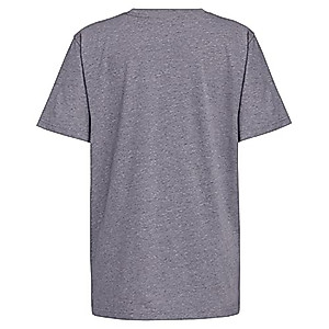 adidas Boys' Big Short Sleeve Cotton Baseball Novelty T-Shirt, Charcoal Grey Heather, Large (14/16)