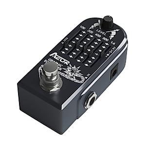 AZOR Pedal Power Adapter with Guitar Pedal 6 Band Graphic EQ Effects Pedal Graphic Guitar Equalizer Distortions Effect Metal Pedal