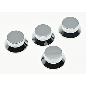 KAISH 4pcs Chrome LP Metal Bell Knobs Push On Guitar Bass Top Hat Knob for 5.8mm Split Shafts
