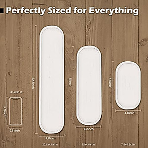 GENMOUS & CO. S/3 Wooden Dough Bowls For Farmhouse Centerpiece Table Decorations, Hand Carved Rustic Rectangular Wooden Serving Platters For Home Decor, Party Display or Serving Trays(Large)