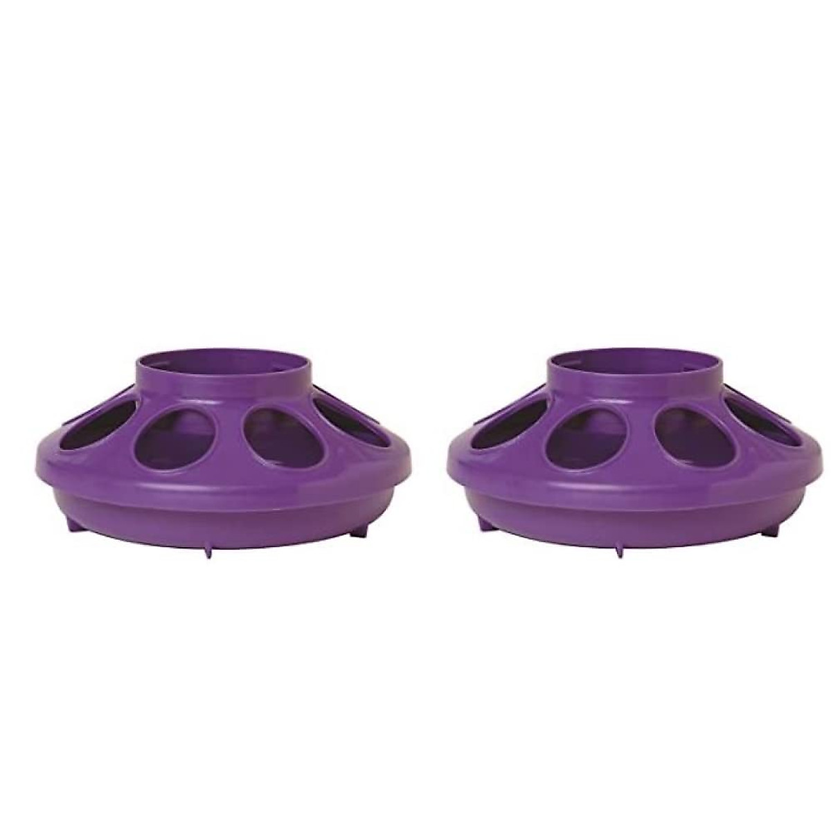 Little Giant 2 Pack of Plastic Baby Chick Feeder Bases, 1 Quart Size, Purple