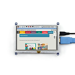 Waveshare 5inch TFT Resistive Touch Screen Display Module HDMI Interface for Rapsberry Pi 5/4/ A/A+/B/B+/2 B/3 B & Banana pi & Beaglebone Black Provide Images Supports Various System