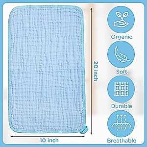 Tegeme 10 Pack Baby Muslin Burp Cloths Large 20" by 10" Cotton Absorbent Washcloths Burp Cloths for Baby Burping Cloth Diapers Bibs for Baby Registry as Shower,Great Shower Gift (Multi Colors)