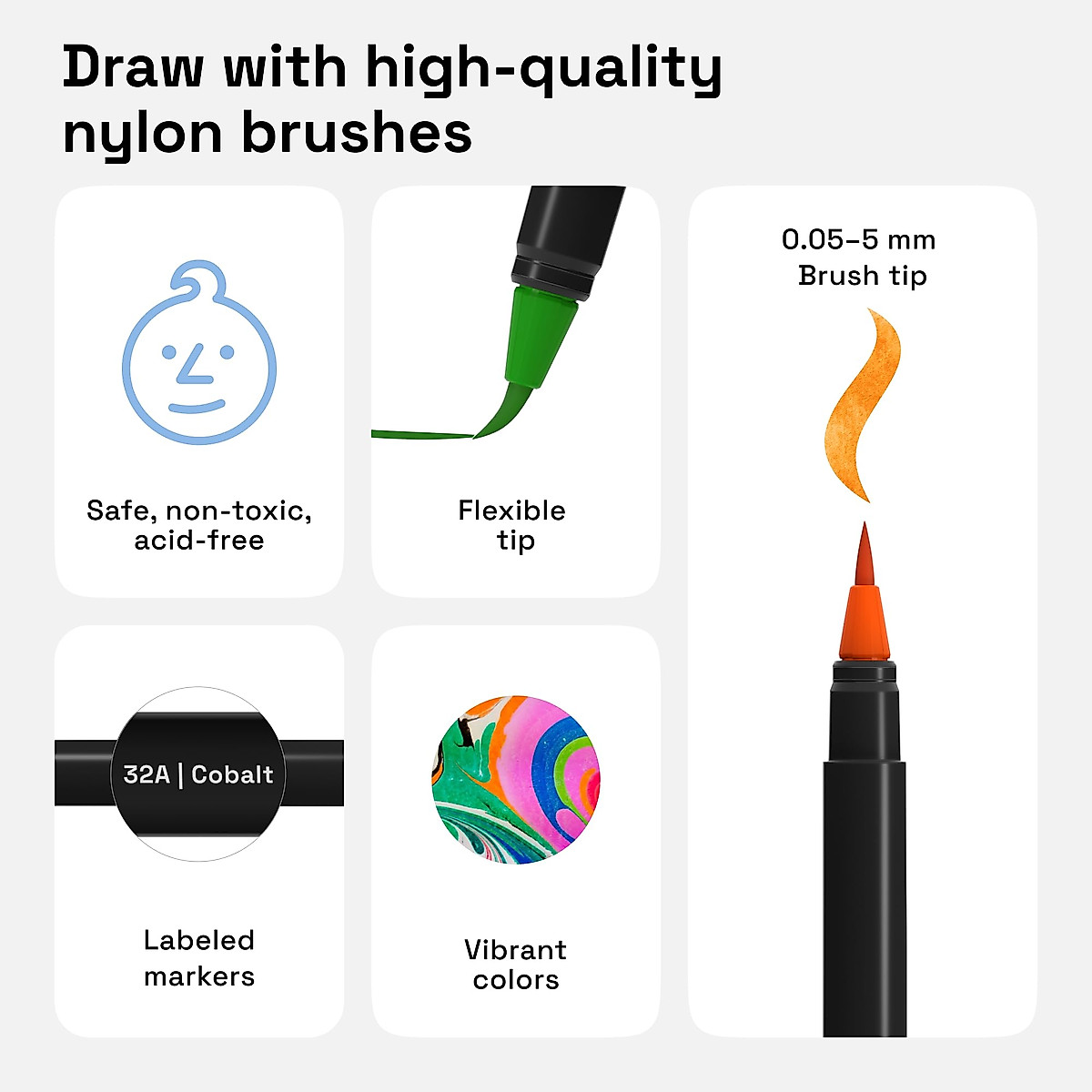 ARTISTRO 12 Watercolor Markers Set – Gift for Girls, Teens & Beginners – Includes Brush Pens, Fineliner and Water Brush – Vibrant, Non-Toxic, Washable – Ideal for Art, Calligraphy & Fun