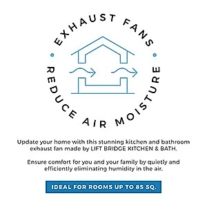 Lift Bridge Kitchen & Bath Decorative Square 70CFM Ceiling Bath Fan with Light and Glass Globe, Brushed Nickel or Oil Rubbed Bronze, Requires 8.11" opening, (DSQR70BNOR-2022)