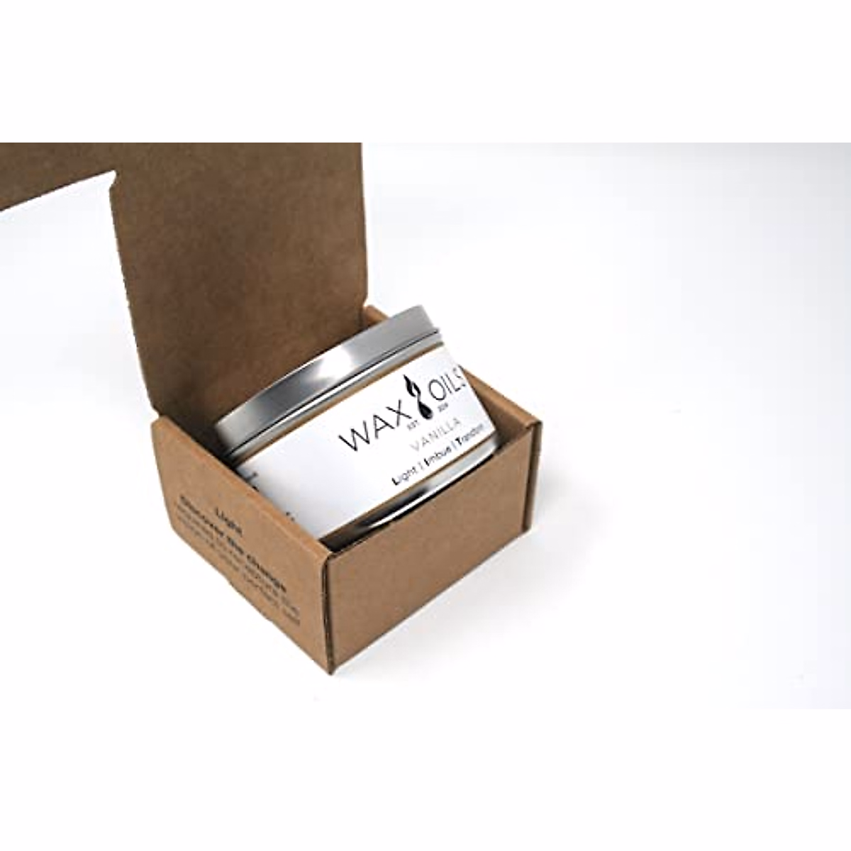 Wax and Oils Soy Wax Aromatherapy Scented Candles (Vanilla) 8 Ounces. Single