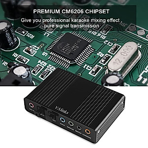 VAlinks USB 2.0 External Sound Card 6 Channel 5.1 Surround Optical S/PDIF Audio Sound Card Adapter for PC Laptop Recording Compatible with Windows 10/8 / 7/ XP