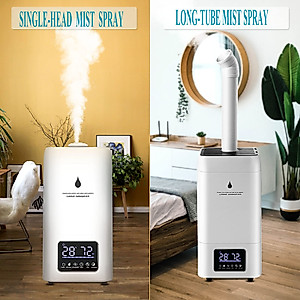 JIAWANSHUN Commercial Humidifier Industrial Humidifier 85 Pints Per Day 24L Water Tank 1600-2100sq.ft for Green House Grow Room Office Home (110V, Upgraded Version)