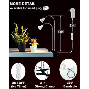 DOMMIA Plant Light for Indoor Plants, Full Spectrum Grow Lights for Indoor Plants, Brightness Led Grow Lights for House Plants, Plant Growing Lamps for Indoor Growing