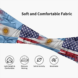 USA and Argentina Flag Sports Headbands Unisex Yoga Non-Slip Quick-Drying Workout Hairband