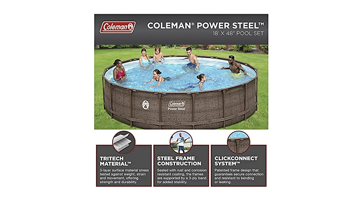 Coleman 18' x 48'' Power Steel Pool - Easy Assembly & Durable Fun