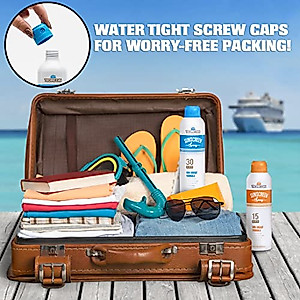 GoPong Sunscreen Flask 2 Pack - Aluminum Spray Bottle Hidden Flask for Liquor - Includes Funnel and Liquor Bottle Pour Spout