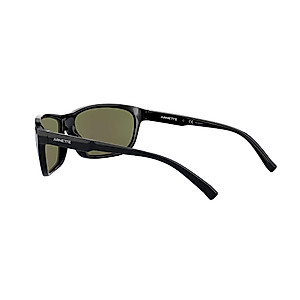 ARNETTE Unisex Sunglasses Shiny Black Frame, Grey-Black Lenses, 63MM