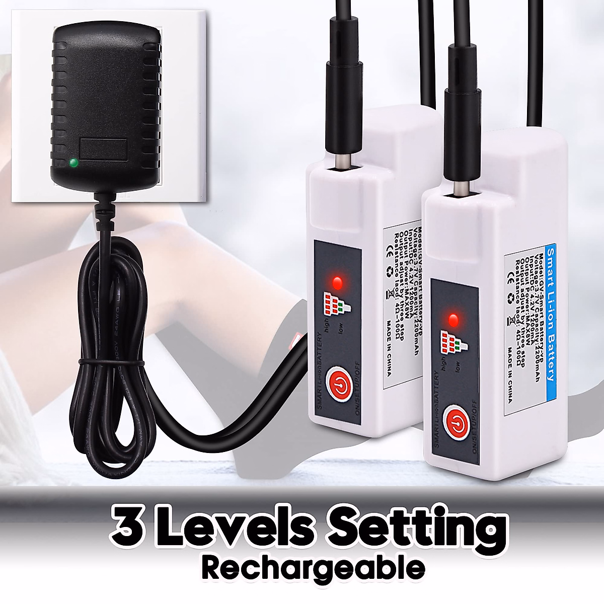 Rabbitroom Heated Socks for Men Women Rechargeable Electric Socks Battery Powered 3 Heat Settings Thermal Foot Warmer Perfect for Skiing Hunting Hiking Motorcycling (Gray, L)