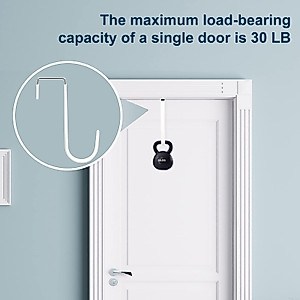 DAJIANG Over Door Hooks, 4 Pack - Soft Rubber, Prevent Scratches, For Hanging Clothes, Towels, Bags in Bathroom, Bedroom, Kitchen