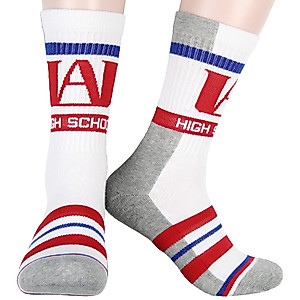 My Hero Academia Socks UA High Design 2 Pack Athletic Adult Crew Socks