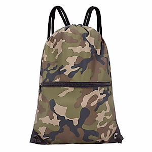 HOLYLUCK Drawstring Backpack Bag Sport Gym Sackpack (jungle camo)