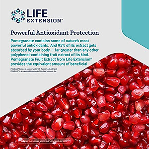 Life Extension Pomegranate Supplement for Cardiovascular Health Support – Non-GMO, Gluten-Free - 30 Vegetarian Capsules