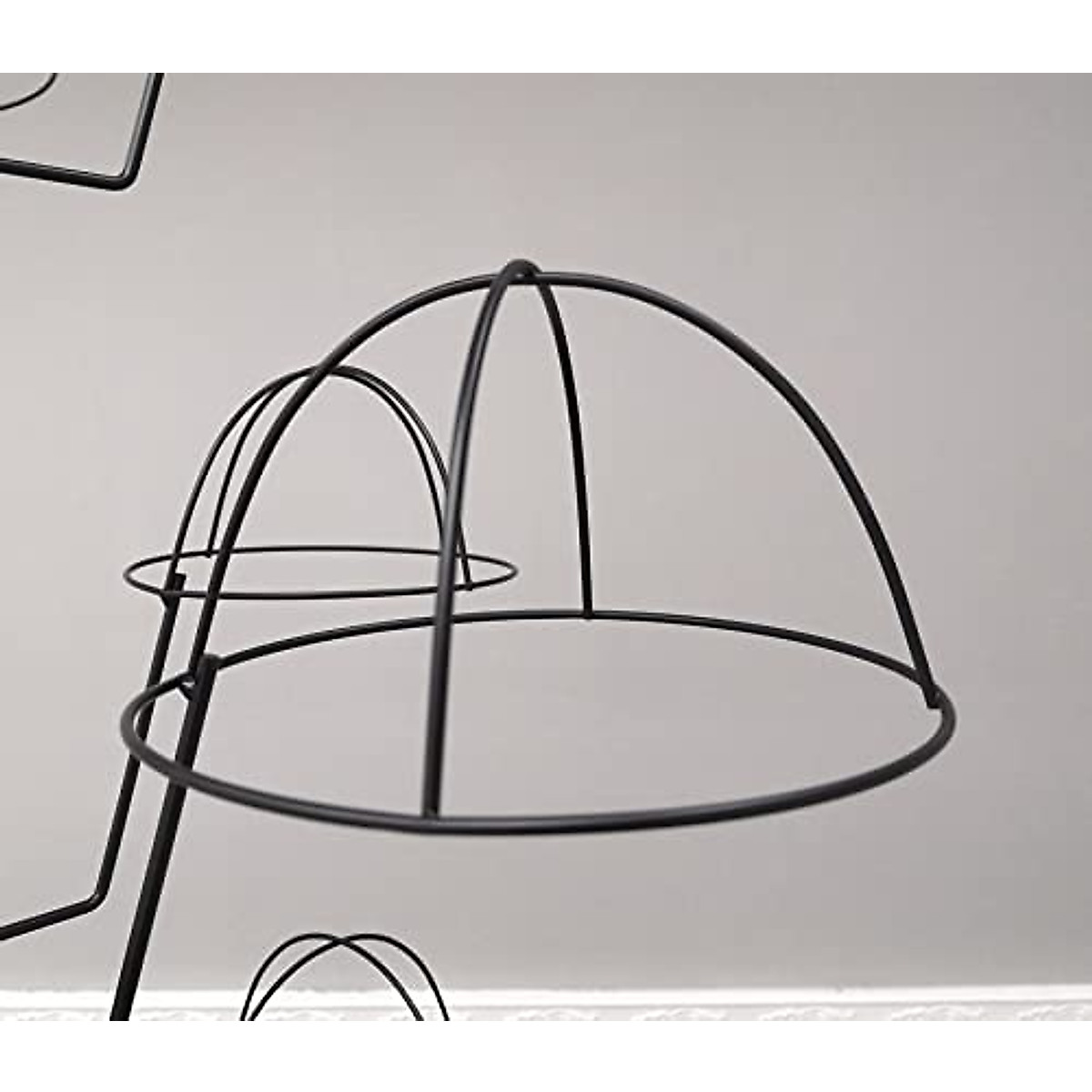 FixtureDisplays 6-Tier Hat Display Rack Free Standing Headwear Wig Rack Metal Floor Rack for Caps, Fits 30 Hats, 22" X 22" X 66" 18164-BLACK