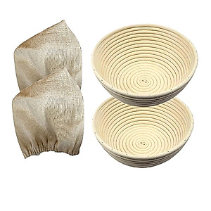 9 Inch Round Bread Banneton Proofing Basket Set of 2 – Bread Baking Kit Sourdough Proofing Basket for Artisanal Bread – Bread Making Tools For Professional & Home Bakers (9 inch round- 2 pack)
