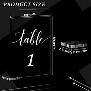30 Pieces Acrylic Table Numbers 1-30 for Wedding Reception Clear Table Number Signs 1-30 with Stand Hexagonal Rectangle for Wedding Event Party Restaurant (Rectangular Style)