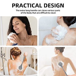 Loofah on a Stick, 20.5” Shower Sponge Loofah Back Scrubber, Exfoliation and Improved Skin Health, Back Loofah for Shower for Men Women