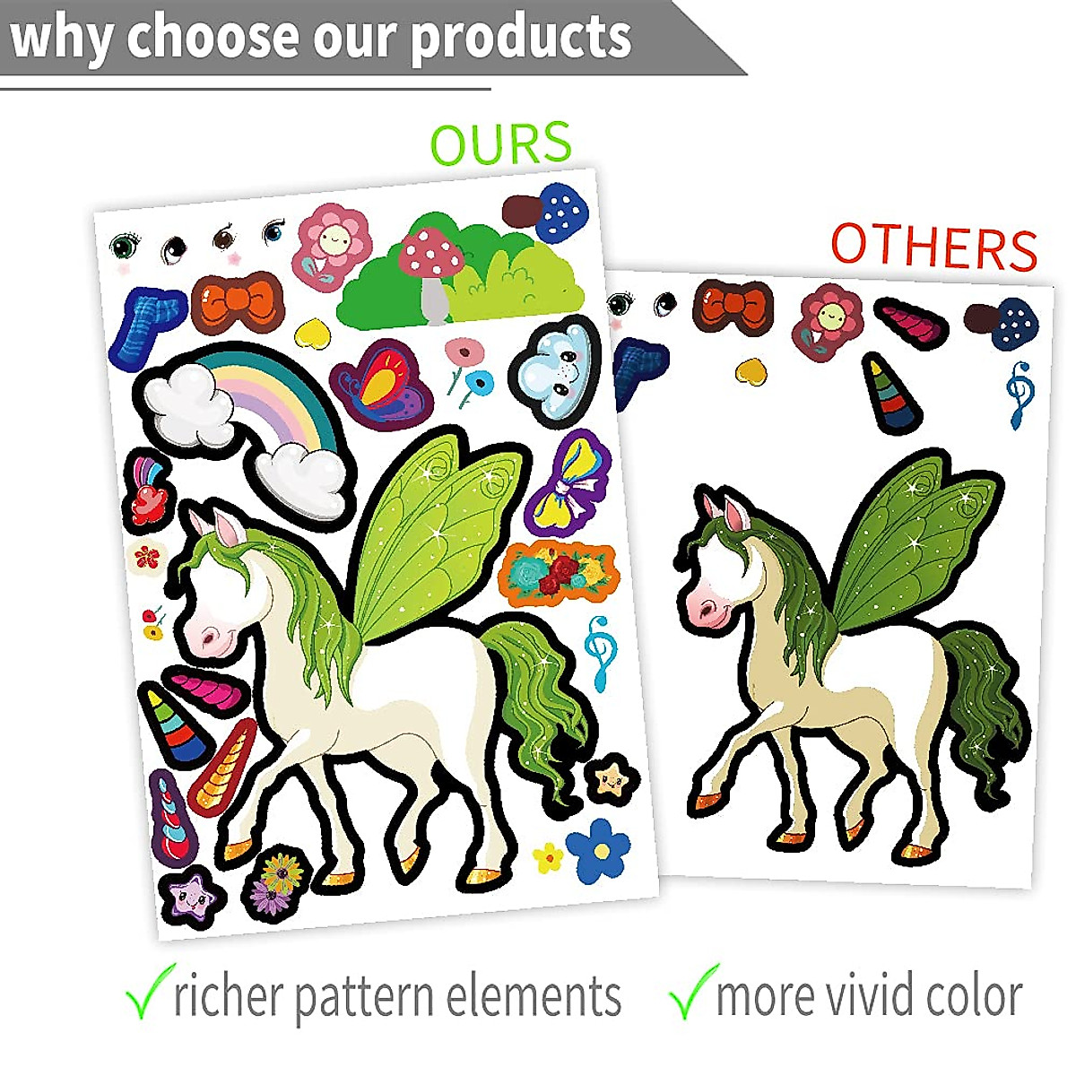 100 Sheets Make Your Own Stickers for Kids with 25 Designs, Animals Mix, Mermaids, Princess, Prince and More, Reward of Festival, Children Art Craft, School, Party Favors