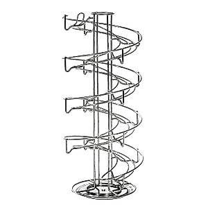 Trademark Innovations Stainless Steel Silver Non Slip Spiral Egg Display Dispenser Rack