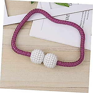 WATIIFUFU 2 Pcs Magnetic Curtain Ties Curtain Ties for Drapes Magnetic Drapery Ties Magnetic Drape tie Backs Outdoor Curtain Window Treatment Tiebacks Lace up Magnet Buckle Purple