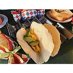 Uyauld Taco Holders 2 Pieces, Stainless Steel Taco Stand Burrito Rack Tray, U-Shape Shell Grill Food Holder for Holding 4 Tacos 6" 8"10", Spring Roll