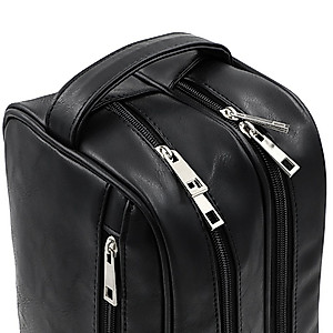 Sumnacon Toiletry Bags, Unisex PU Leather Waterproof Travel Toiletry Bag Organizer Perfect for Shaving Grooming Dopp Kit & Household Business Vacation, Cosmetic Bag with Portable Handle