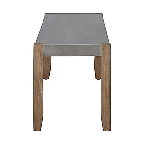 Alaterre Furniture Newport 40" L Faux Concrete and Wood Bench
