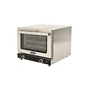 Commercial Electric Convection Oven,COOKRITE CRCC-25 Commercial Small Electric Countertop Convection Oven Stainless Steel Countertop Ovens Compact Toaster 1/4 Shelves